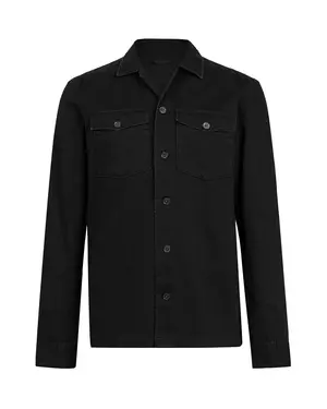 ALLSAINTS Spotter Cotton Button Down Shirt - Black
