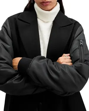 ALLSAINTS Paulah Oversized Coat - Black