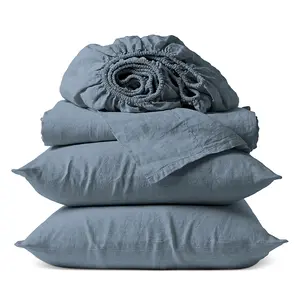 COYUCHI Relaxed 4 Piece Linen Sheet Set, California King Harbor