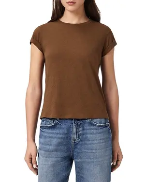 ALLSAINTS Anna Cotton Tee - Cognac Brown