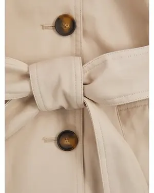 REISS Azura Hooded Trench Coat - Stone