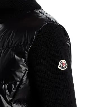 Moncler Padded Wool Puffer Cardigan - Black