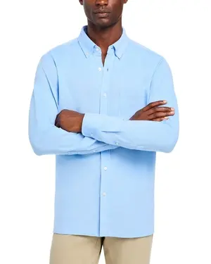 Mack Weldon Silver Supima Cotton Blend Button Down Shirt - Chambray