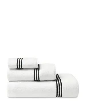 PRATESI Tre Righe Washcloth - White/black