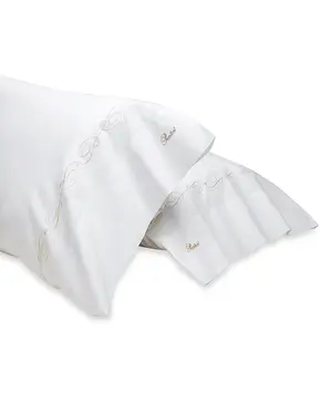 PRATESI Icona Pillowcase, King, Set Of 2 - White/beige