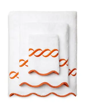 PRATESI Treccia Bath Towel - White/orange