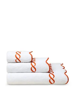 PRATESI Treccia Bath Towel - White/orange