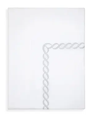 PRATESI Treccia Moderno Flat Sheet, King - White/sterling