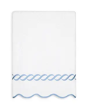 PRATESI Treccia Bath Sheet - White/medium Blue