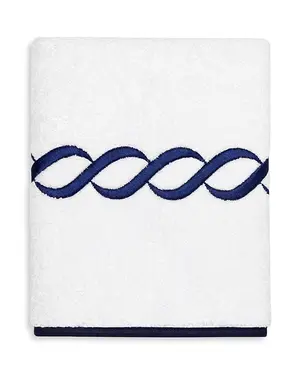 PRATESI Treccia Moderno Washcloth - White/navy