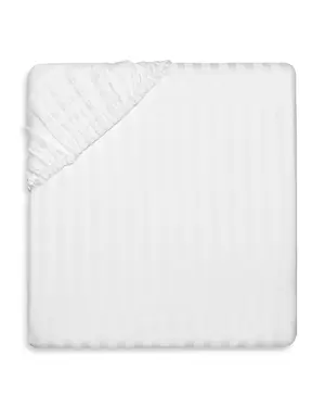 PRATESI Raso Rigato Fitted Sheet, Full - White