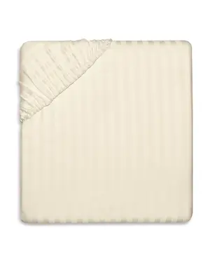 PRATESI Raso Rigato Fitted Sheet, Twin Xl Beige