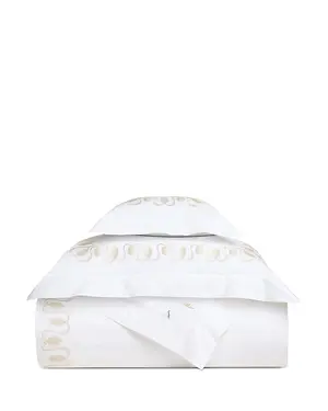 PRATESI Paolina Flat Sheet, Twin - White/beige