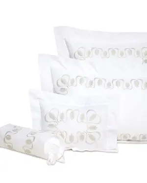 PRATESI Paolina Pillowcase, King, Set Of 2 - White/sage