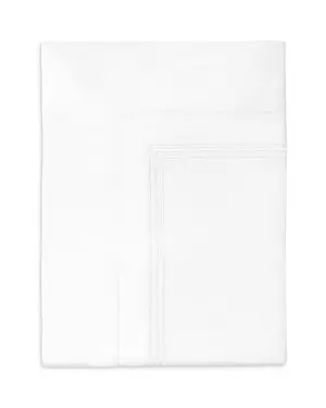 PRATESI Tre Righe Splendore Flat Sheet, Twin - White/white
