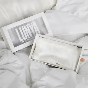 Lunya Washable Silk Pillowcase, Queen - Tranquil White