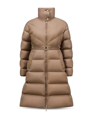 Moncler Long Down Coat - Light Beige