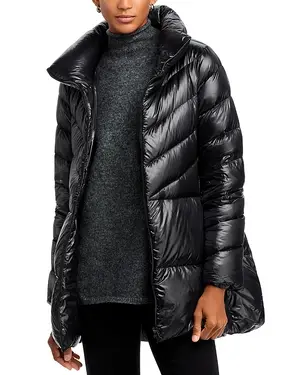 Herno A-line Chevron Quilted Coat