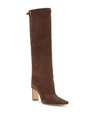 Staud Wally Leather High Heel Boots - Mahogany