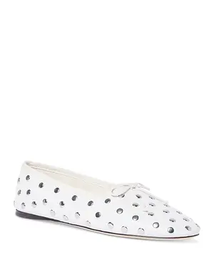 LOEFFLER RANDALL Embellished Ballerina Flats - Ecru Silver