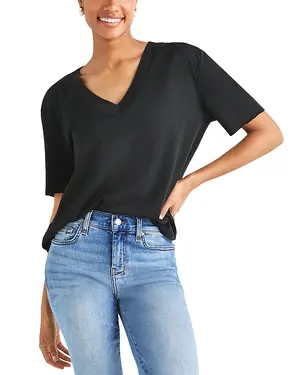 Splendid Kacey V-Neck Tee Black