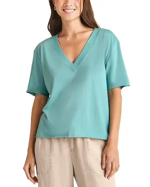 Splendid Kacey V-Neck Tee Turquoise
