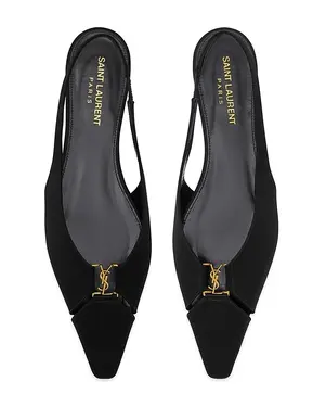 Women's Saint Laurent Black Flats