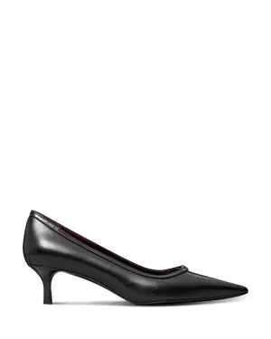 Tory Burch Double T Buckle Kitten Pumps - Perfect Black