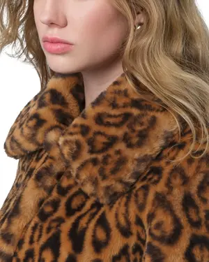 Apparis Elis Print Faux Fur Jacket - Leopard