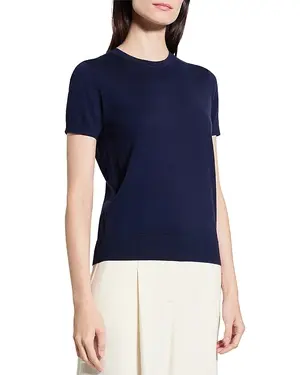Theory Lightweight Wool Top - Deep Navy