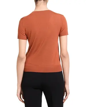 Theory Lightweight Wool Top - Umber