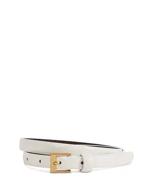 REISS Holly Skinny Waist Belt - Off White
