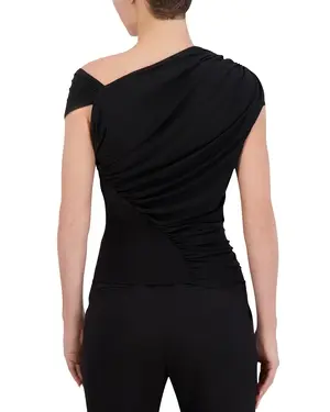 Bcbgmaxazria Asymmetrical Cap Sleeve Top