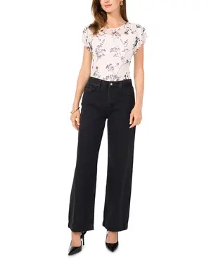 Vince Camuto Flutter Sleeve Top - Arctic Wolf