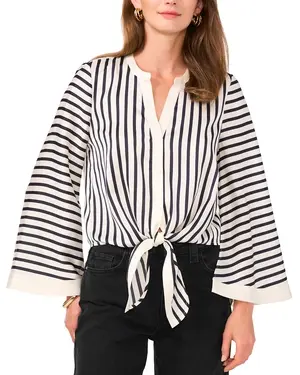 Vince Camuto Striped Button-front Shirt - Obsidian