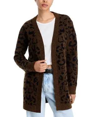 Aqua Leopard Open Front Cardigan Exclusive - Bronze