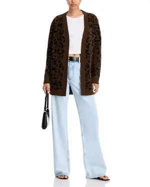 Aqua Leopard Open Front Cardigan Exclusive - Bronze