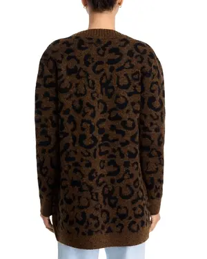 Aqua Leopard Open Front Cardigan Exclusive - Bronze