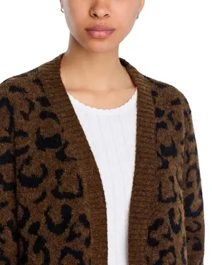 Aqua Leopard Open Front Cardigan Exclusive - Bronze