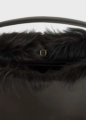 TOTEME T-lock Shearling Top Handle Bag