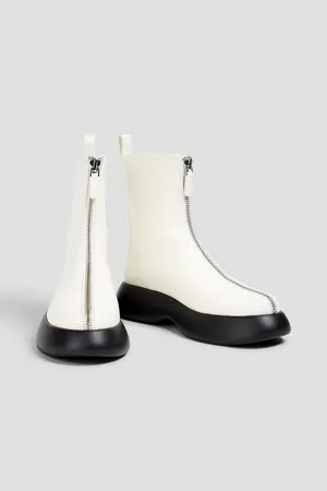 3.1 Phillip Lim Leather Platform Ankle Boots - Off-white