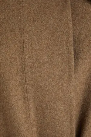 GANNI Belted Wool-blend Coat - Taupe
