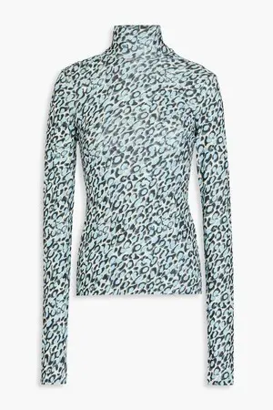 Nanushka Leopard-print Turtleneck Top
