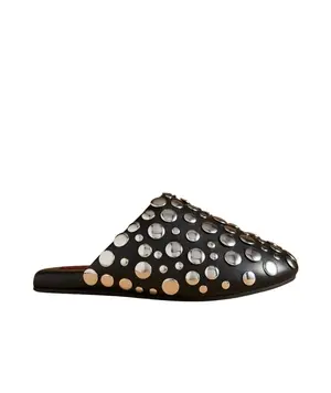 SIMONMILLER Studded Bubble Slides - Black/silver