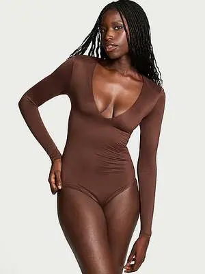 Victoria's Secret Long-sleeve Bodysuit - Brown