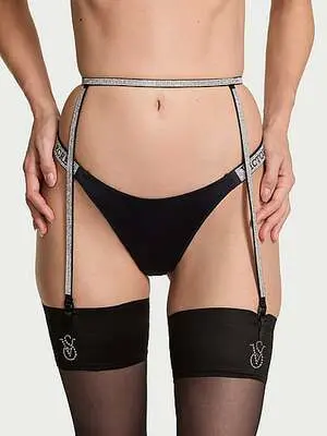 Victoria's Secret Dream Angels Twinkle Strap Garter Belt - Black