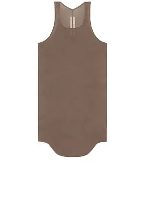 Rick Owens Basic Rib Tank In Brown - Dust
