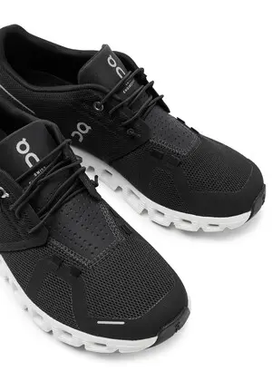 On 5 Paneled Mesh Sneakers - Black And White