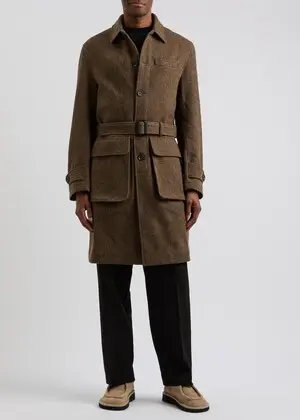 Oliver Spencer Grandpa Herringbone Wool Coat