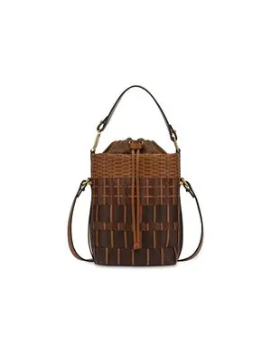 Alberta Ferretti Braided Calfskin Bucket Bag